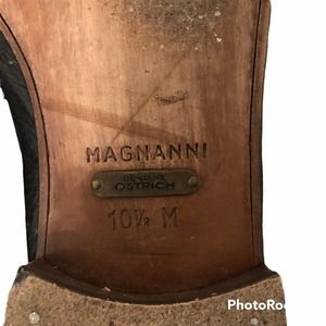 Magnanni | Shoes | Magnanni Mens Black Leather Ostrich Skin Loafers ...